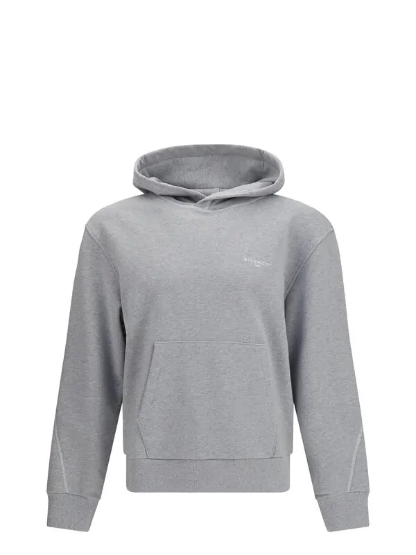 Givenchy Cotton Hoodie With Embroidered Logo - Gray