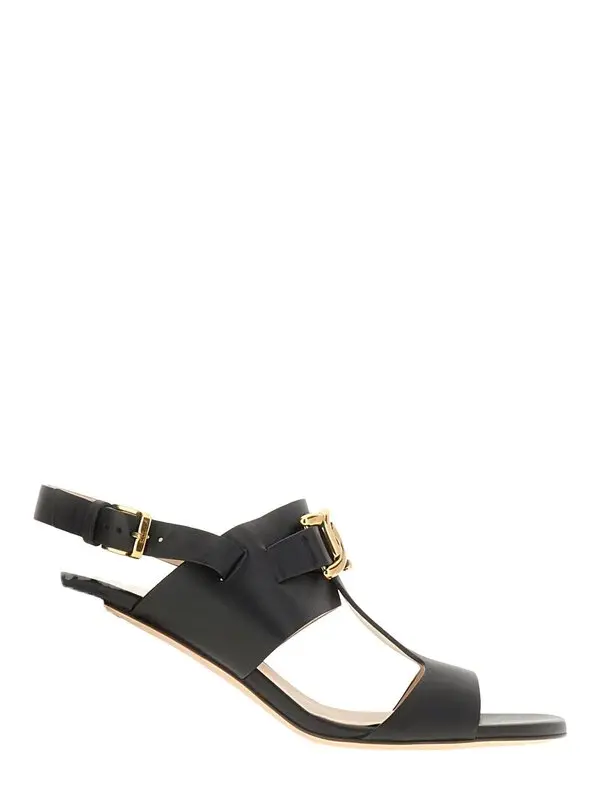 TOD'S Slingback Sandals With Gold Tone Detail - Multicolor