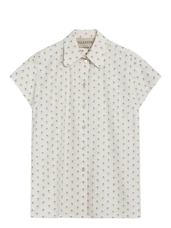 Valentino Garavani Short-sleeved Floral Shirt - Cream