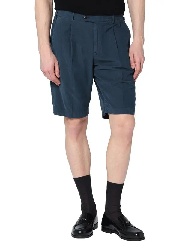 PT TORINO Cotton Bermuda Shorts With Pleats - Blue