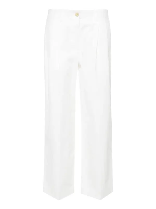 TOTEME Organic Cotton Pleated Trousers - Multicolor