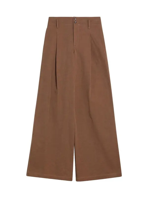 Chloé Palazzo Pants In Cotton - Brown