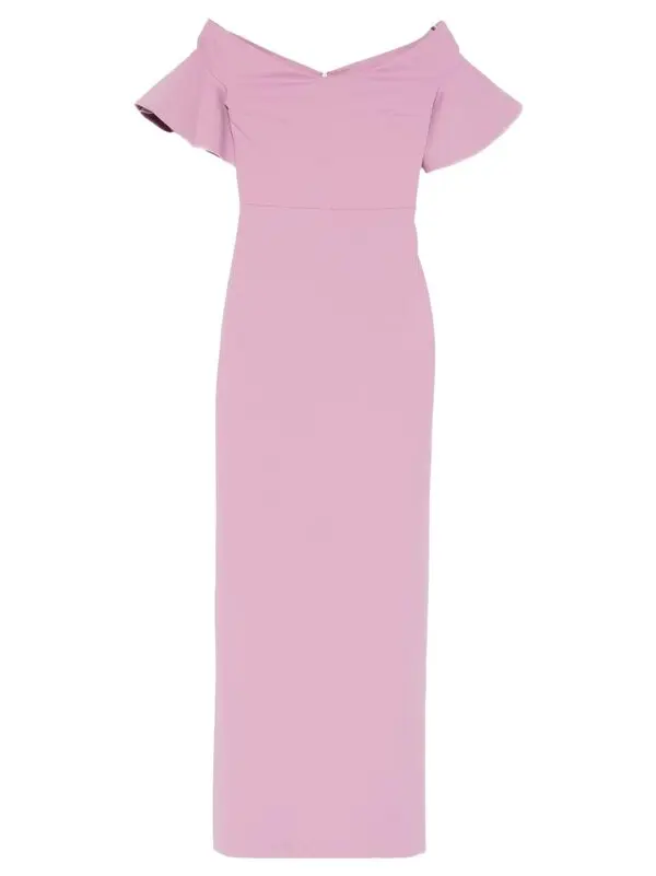 Solace London Cielo Maxi Dress With Ruffled Sleeves - Multicolor