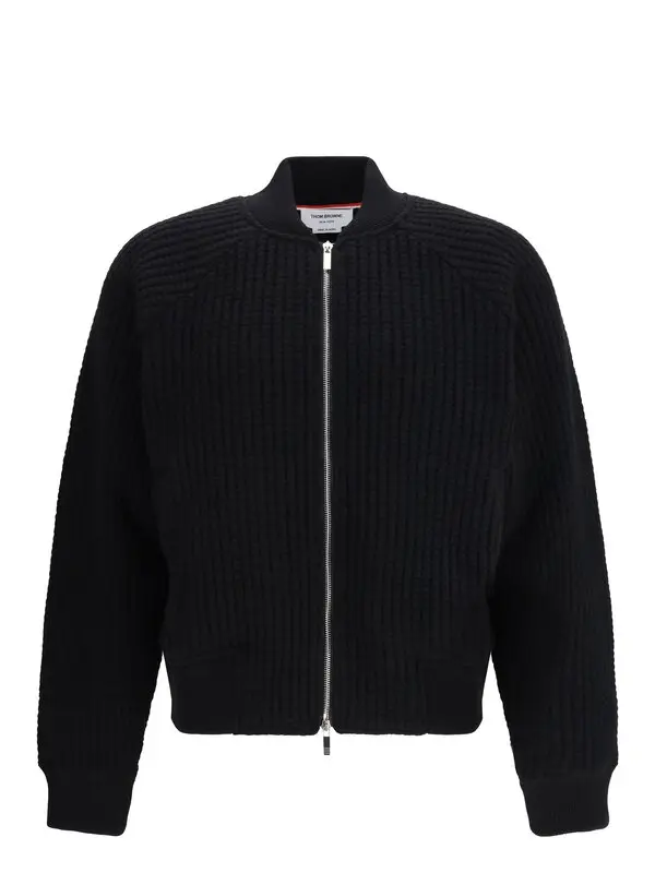 Thom Browne Knit Bomber Jacket - Black