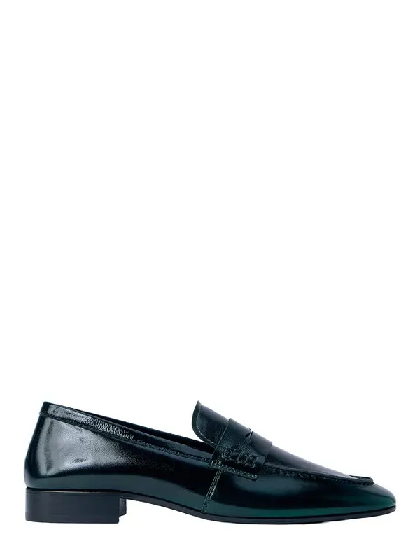 Dries Van Noten Polished Leather Loafers - Green