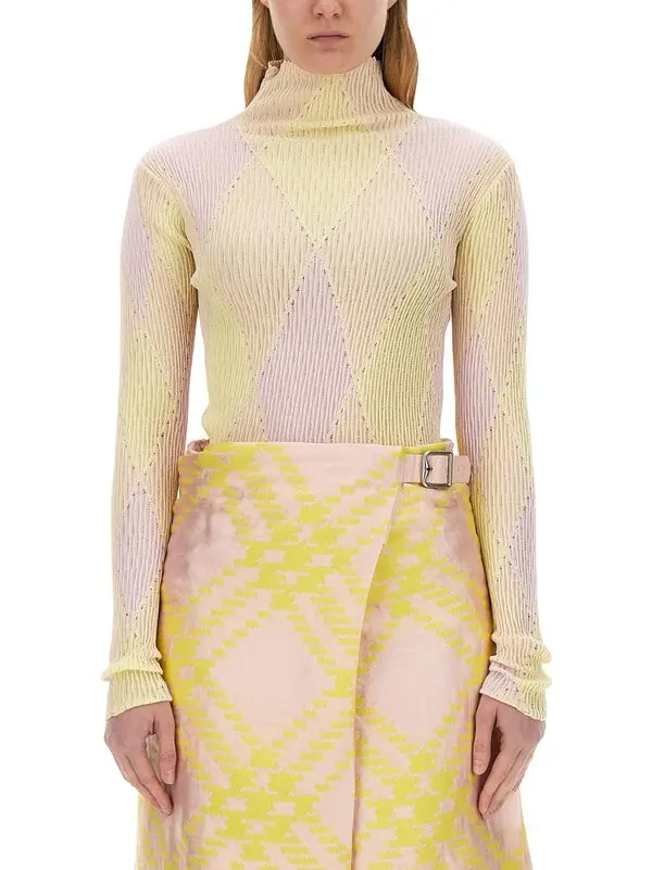 Burberry Shirt With Check Pattern - Multicolor