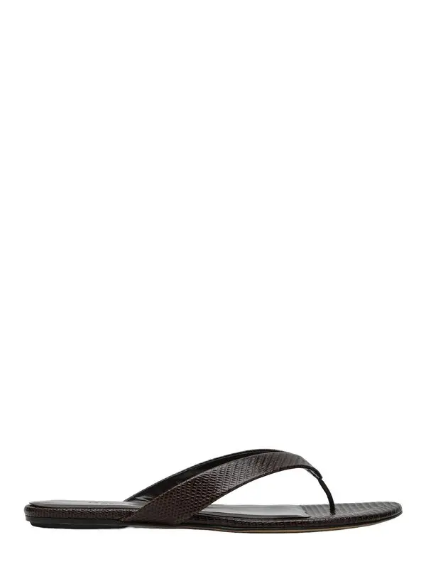 Le Monde Beryl Leather Flip Flops - Brown