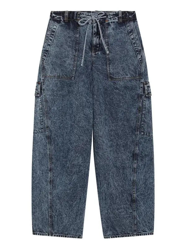 Alaïa Washed Denim Cargo Trousers - Blue