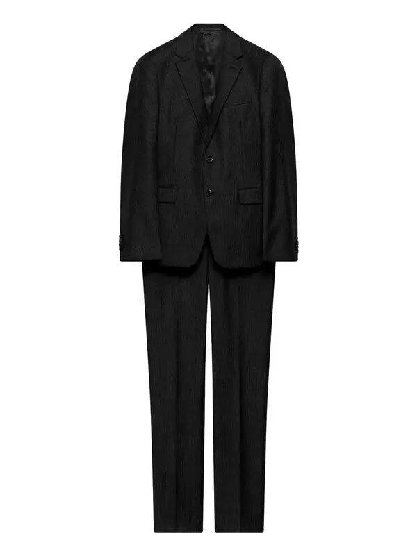 Prada Single-breasted Suit In Anthracite Wool And Cashmere - Gray