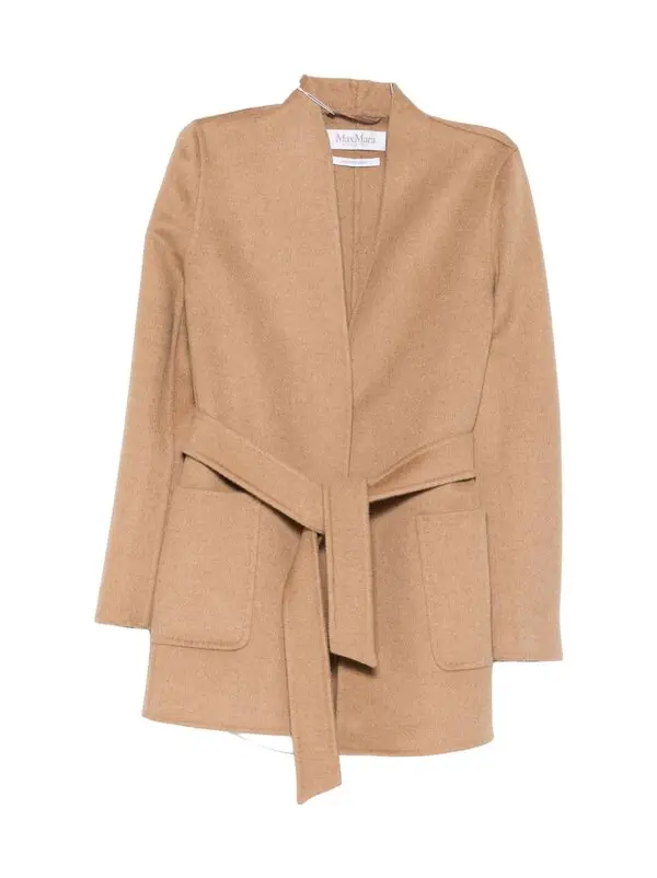 Max Mara Wool Jacket With Tie Belt - Multicolor