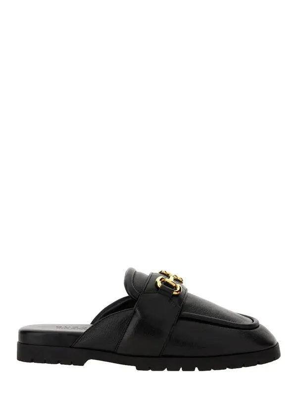 Gucci Sabot With Horsebit Detail - Black