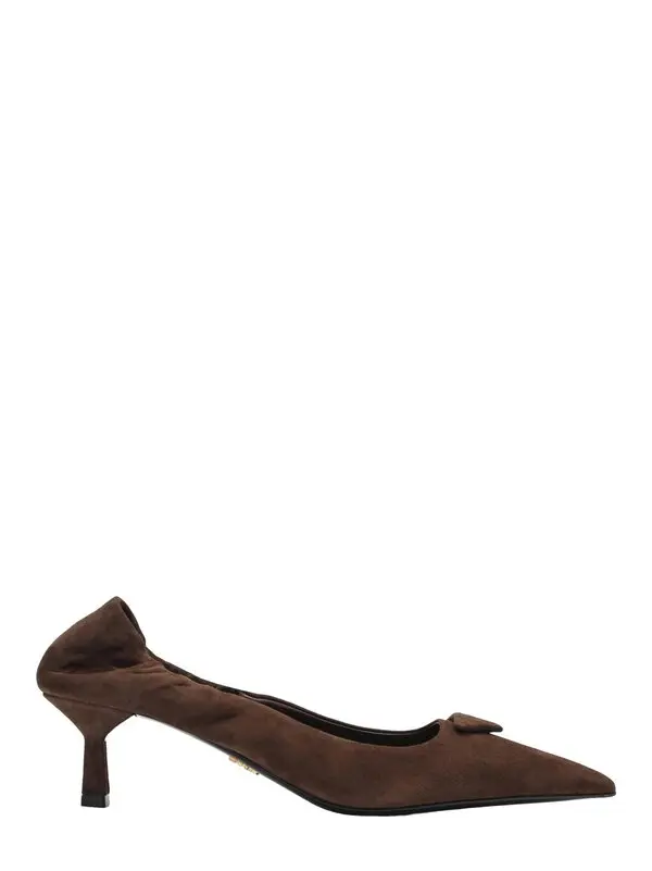 Prada Suede Pointed Toe Pumps - Brown