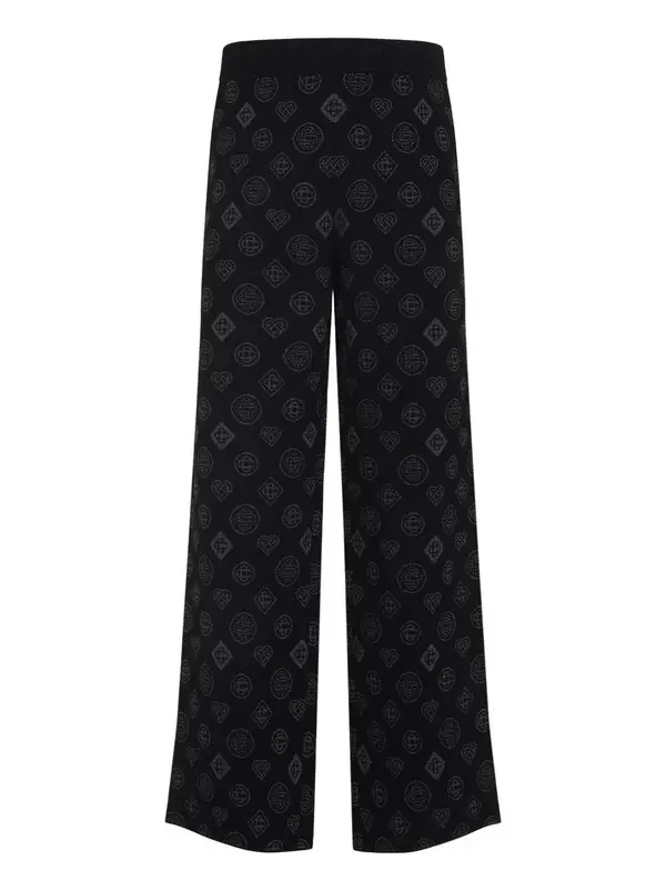 Casablanca City Jacquard Wide-leg Trousers - Black