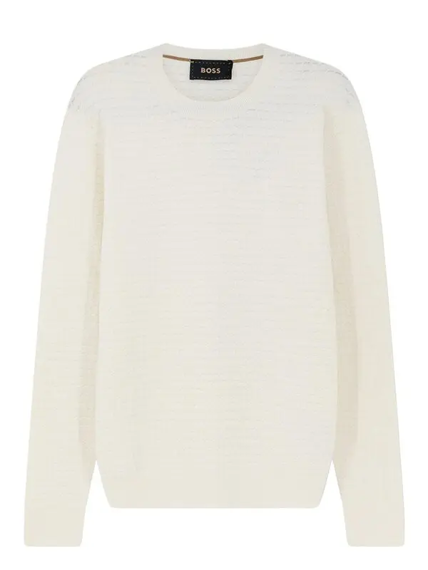 BOSS Silk And Cotton Blend Crew Neck Sweater - Multicolor
