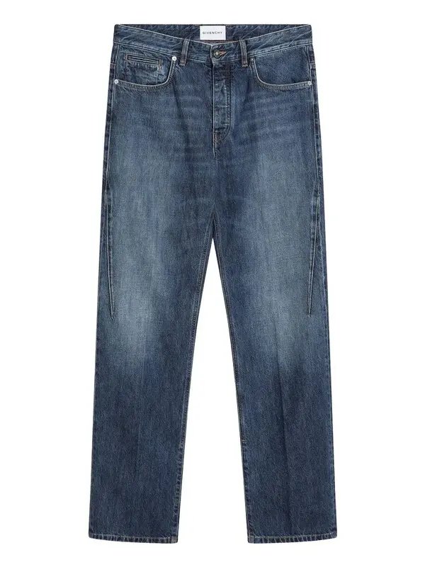 Givenchy Straight Leg Jeans In Dark Washed Denim - Blue