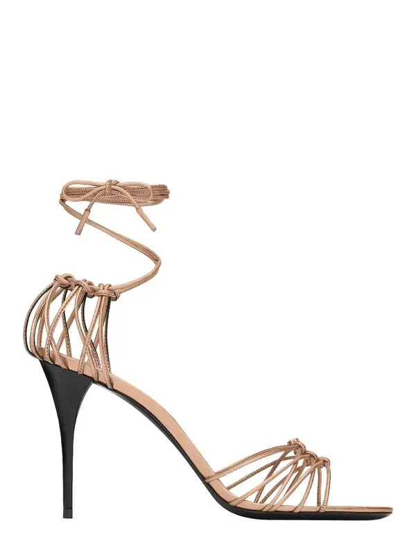 Saint Laurent Babylone 90 Leather Sandals - Multicolor