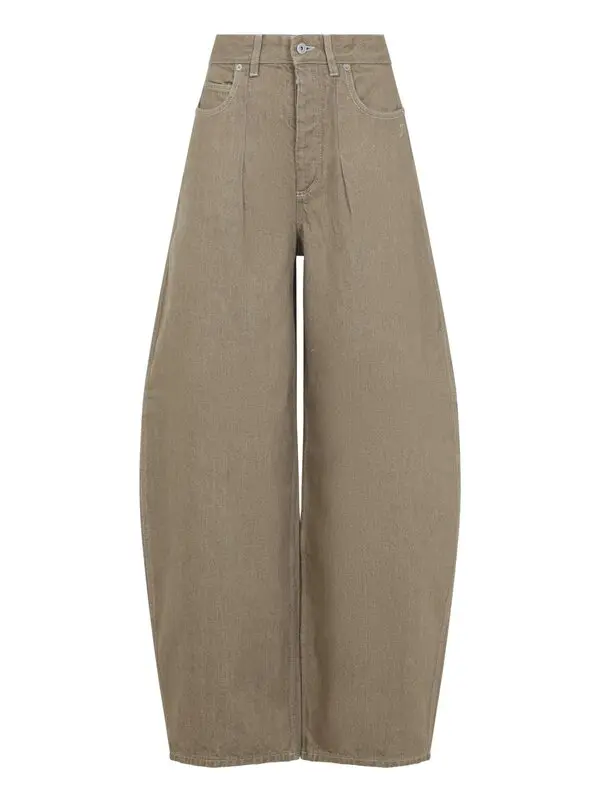 Jacquemus The Ovalo De-nîmes Beige Cotton Jeans - Brown