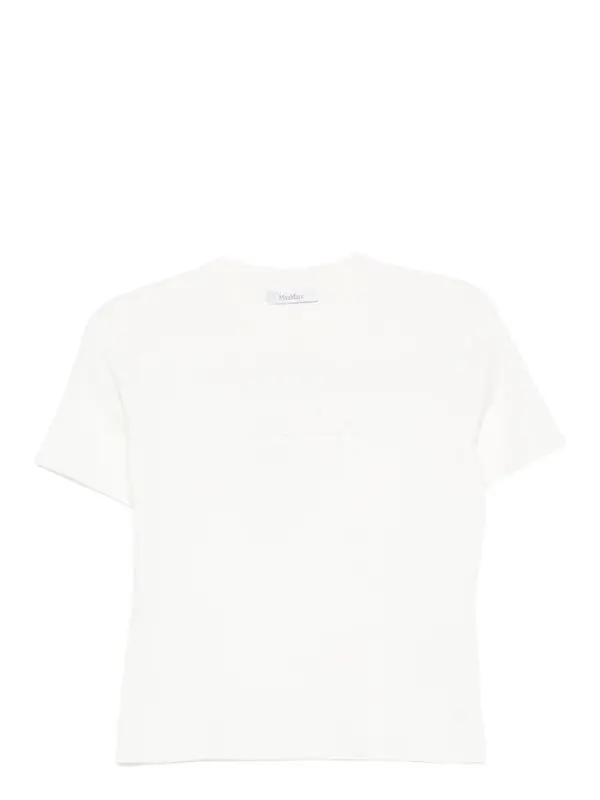 Max Mara Ribbed Knit Short Sleeve T-shirt - Multicolor