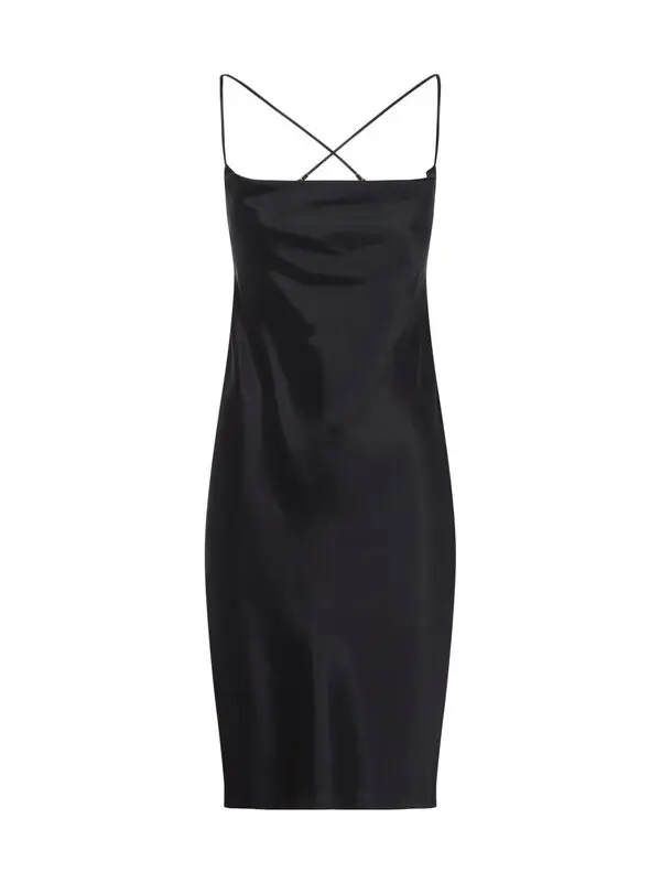 Saint Laurent Silk Mini Dress - Black