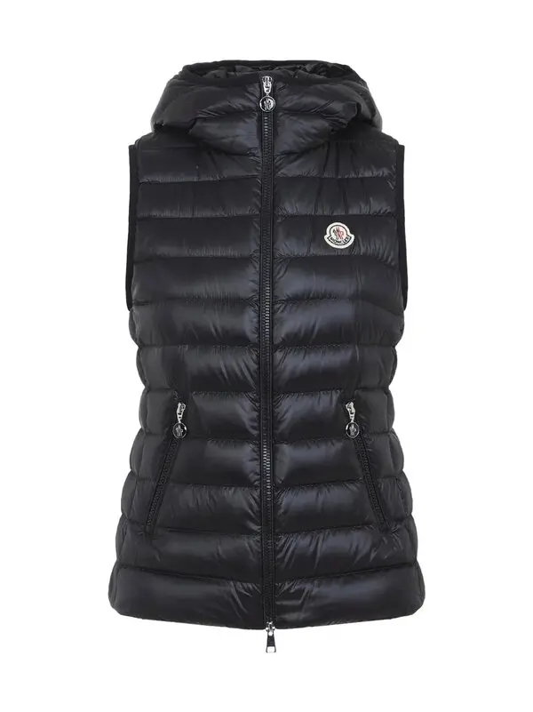 Moncler Glygosse Quilted Down Gilet With Hood - Black