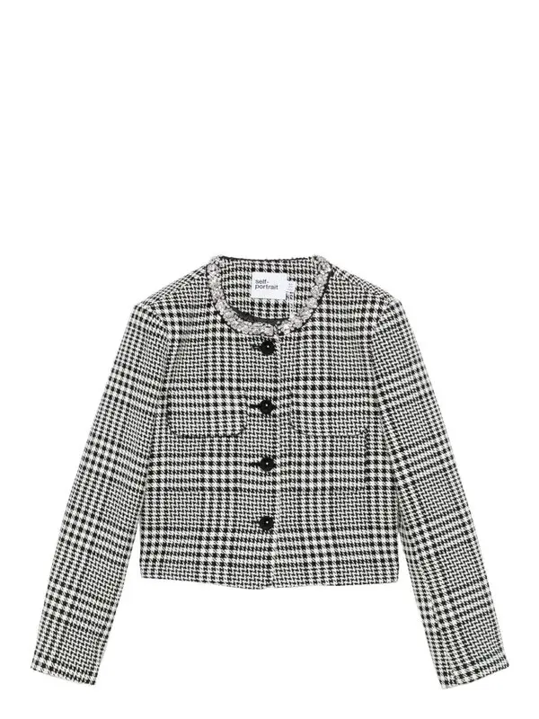 SELF-PORTRAIT Wool Blend Checked Jacket - Multicolor