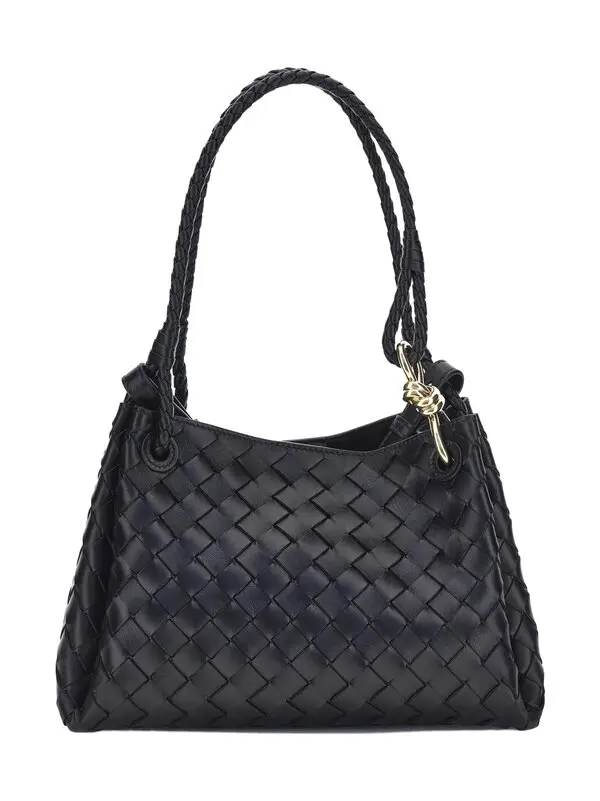 Bottega Veneta Intrecciato Shoulder Bag - Black