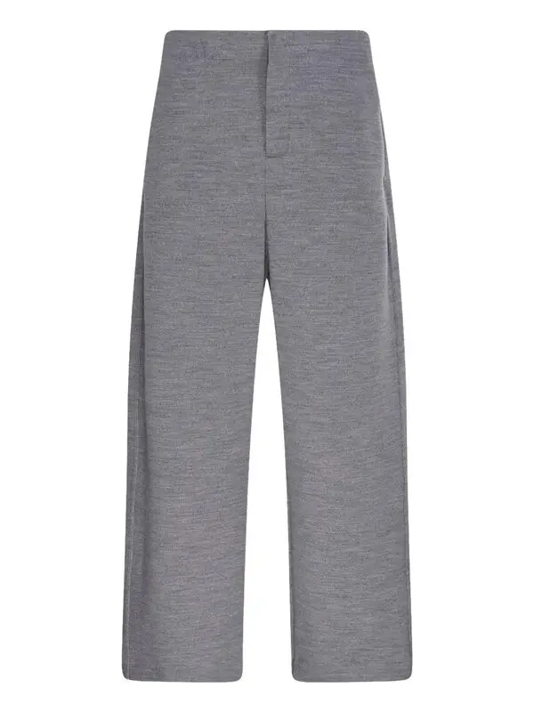Max Mara Wool And Cotton Wide Leg Trousers - Multicolor