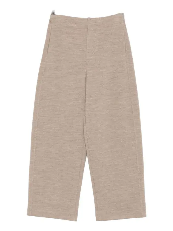 Max Mara Wool And Cotton Wide Leg Trousers - Multicolor