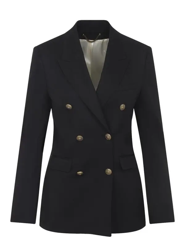 GOLDEN GOOSE Double Breasted Virgin Wool Blazer - Black