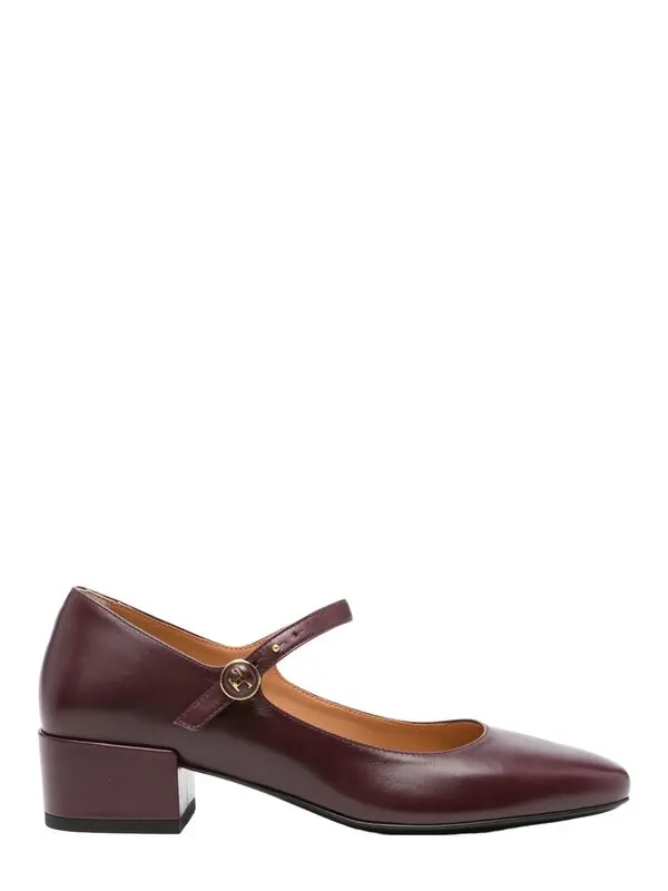 TOD'S Mary Jane Leather Pumps With Ankle Strap - Multicolor