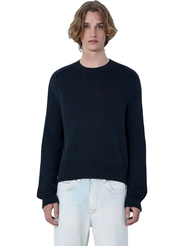 Our Legacy Crewneck Fine Knit Wool Sweater - Black