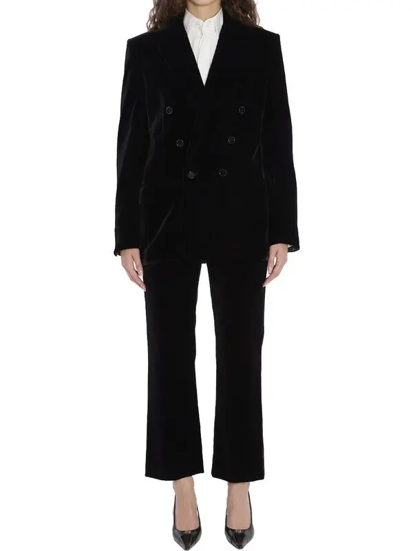 Saint Laurent Velvet Double-breasted Jacket - Multicolor