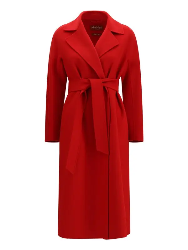 Max Mara Wool, Cashmere And Silk Wrap Coat - Red