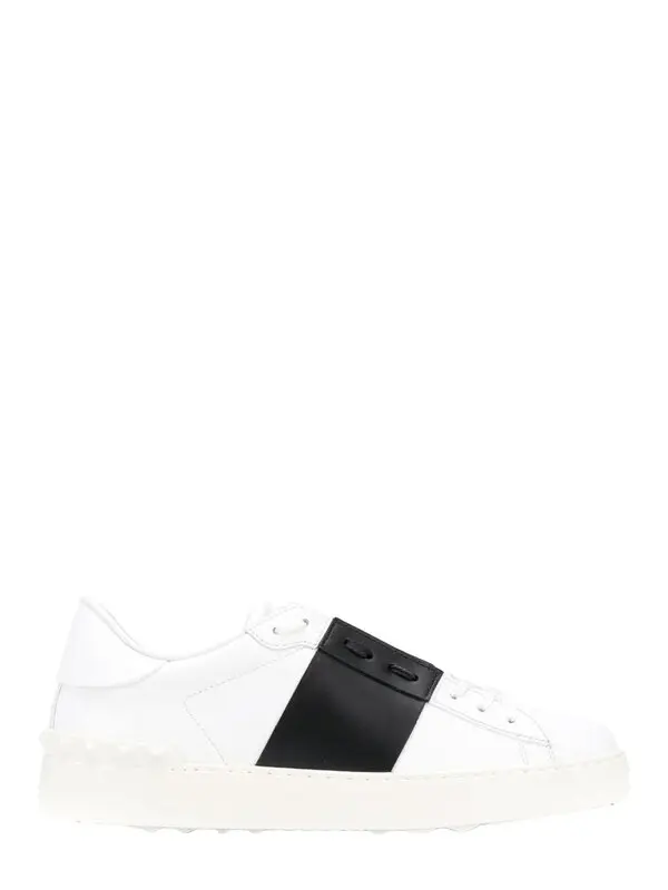 Valentino Garavani Open Leather Sneakers With Rockstud Detailing - Multicolor