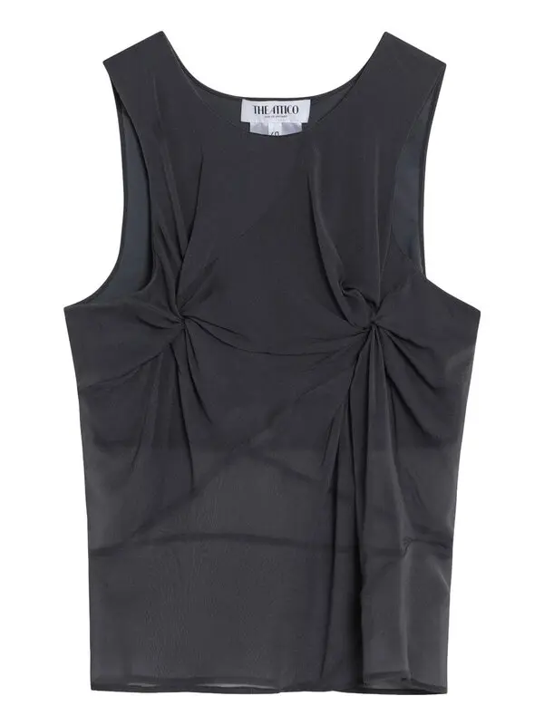 Attico Silk Tank Top - Gray