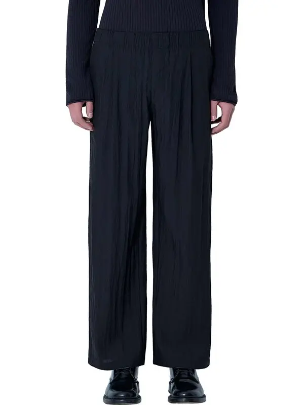 Our Legacy Leisure Trousers Crinkled Wide-leg - Black