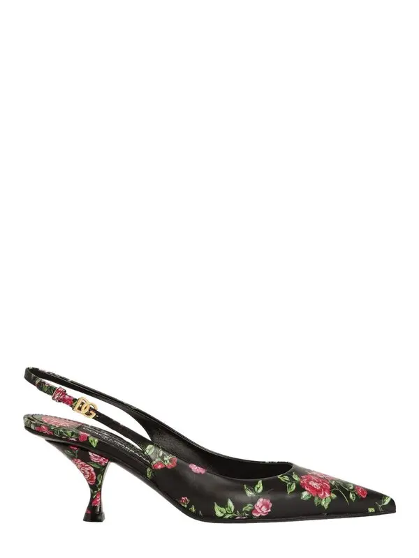 Dolce & Gabbana Floral Print Slingback Pumps - Multicolor