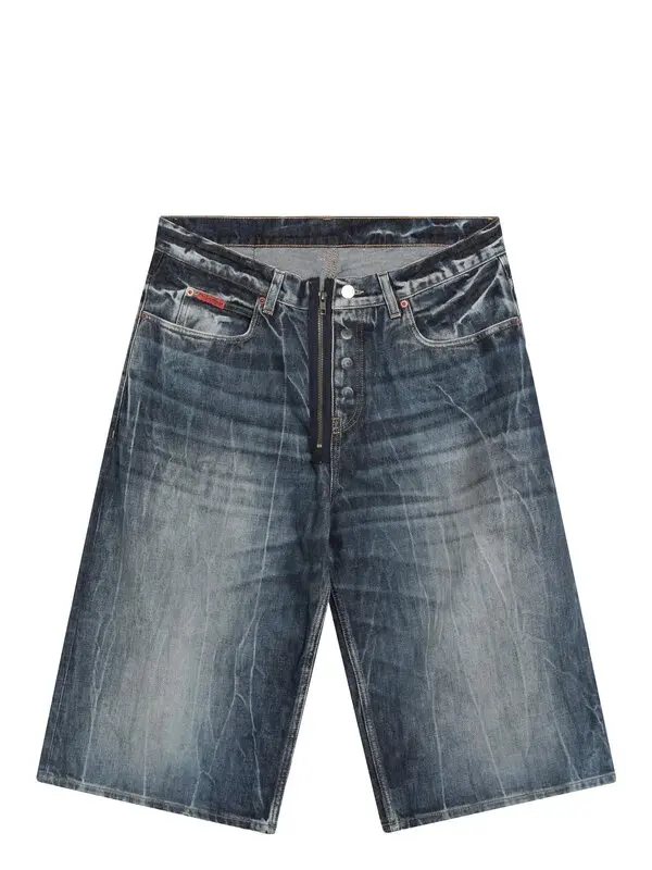Martine Rose Acid Wash Denim Bermuda Shorts - Blue