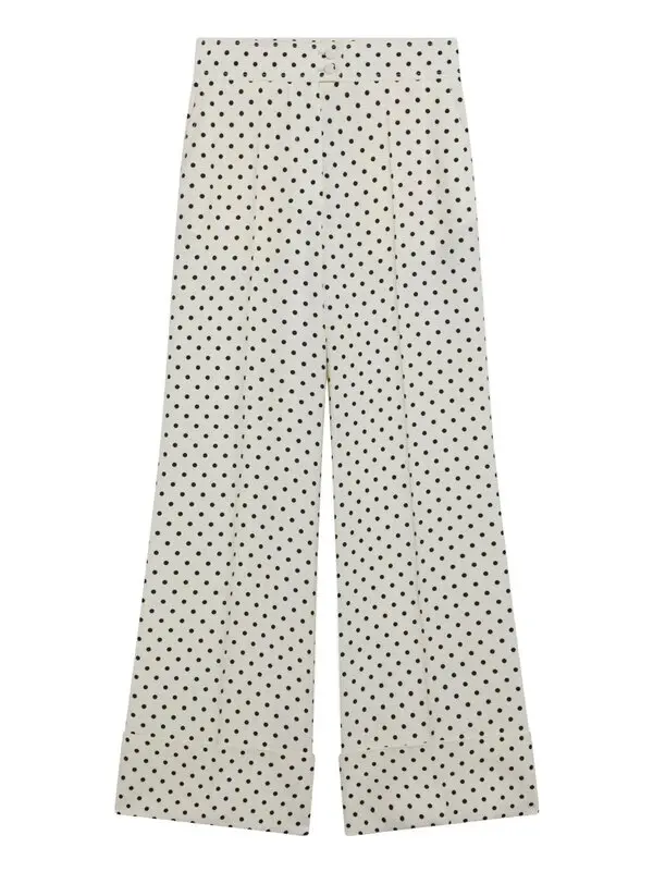 Valentino Garavani Ivory Viscose Trousers With Plusdepois Print - Cream