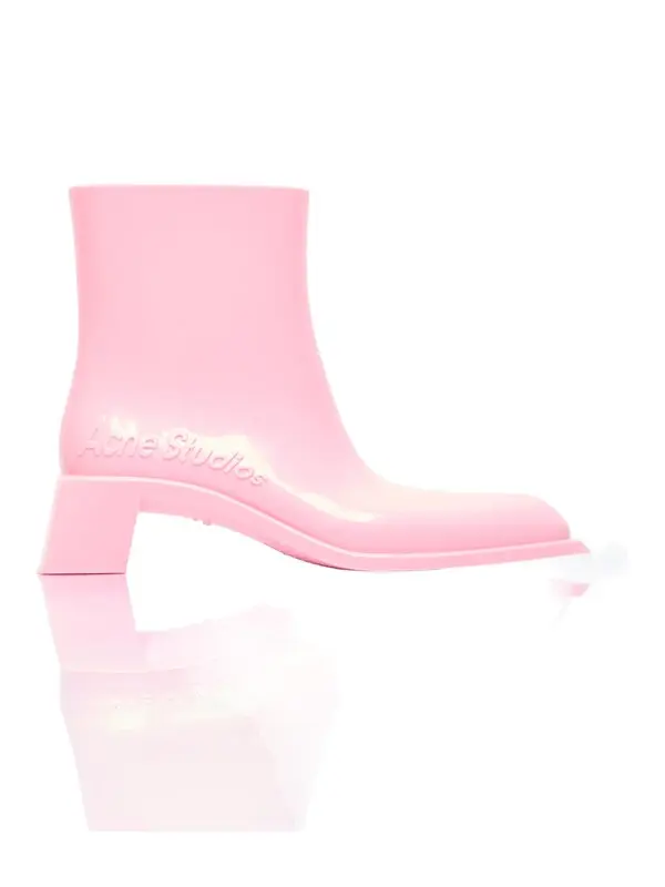 Acne Studios Rubber Ankle Boots With Embossed Logo - Pink