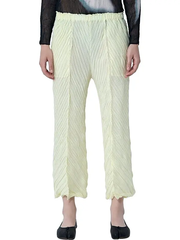 Issey Miyake Twisted Pleated Pants - Yellow