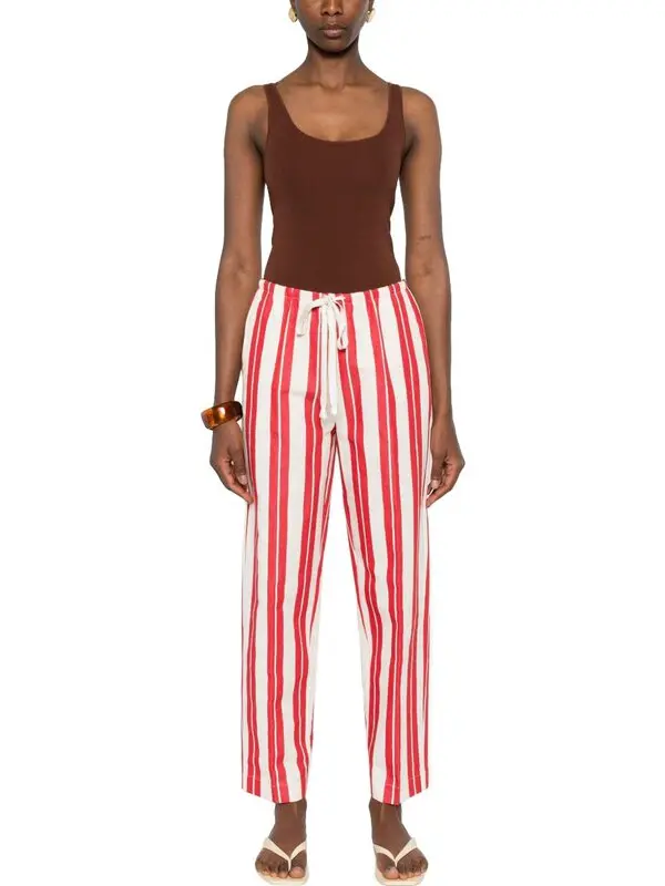 FORTE_FORTE Striped Drawstring Trousers - Multicolor