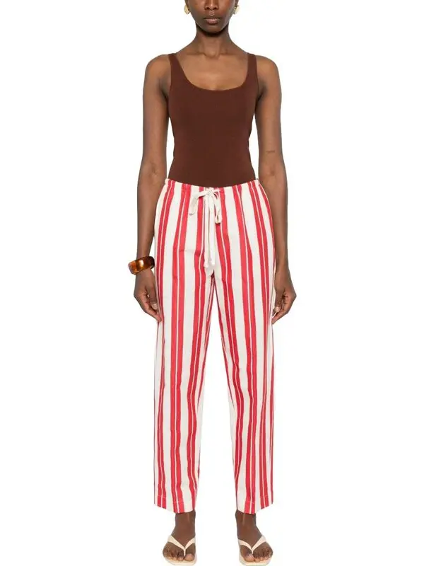FORTE_FORTE Striped Drawstring Trousers - Multicolor