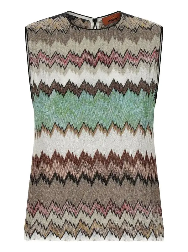 Missoni Sleeveless Zigzag Knit Top - Multicolor