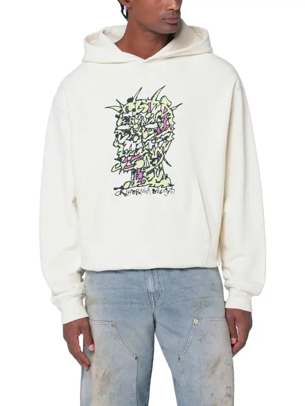 BRAIN DEAD Light Beige Scrambled Head Hoodie - Blue