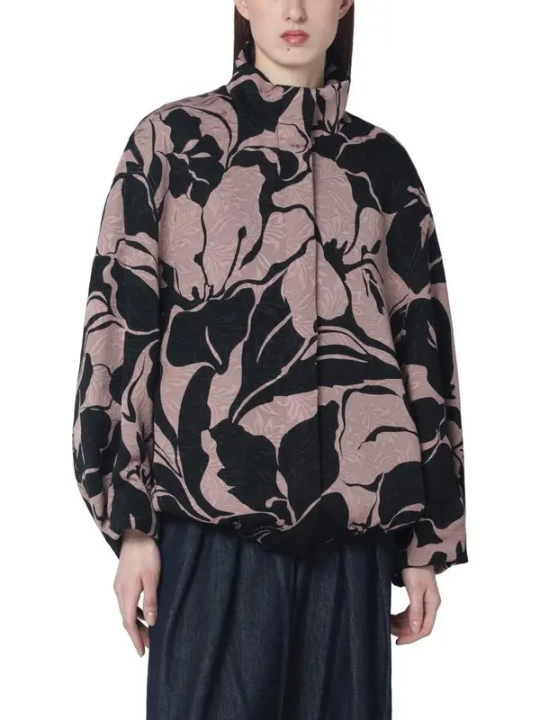 Dries Van Noten Floral Jacquard Textured Jacket - Black
