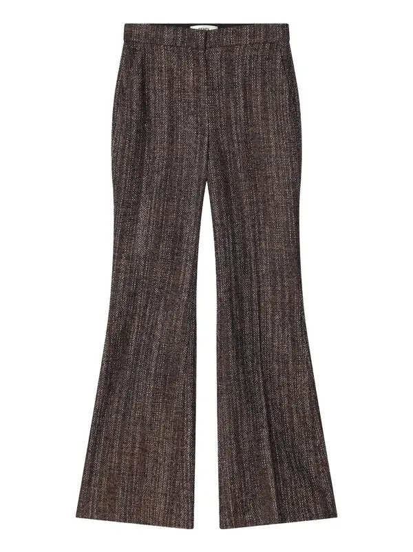 Fendi Wool And Alpaca Tweed Flared Trousers - Brown