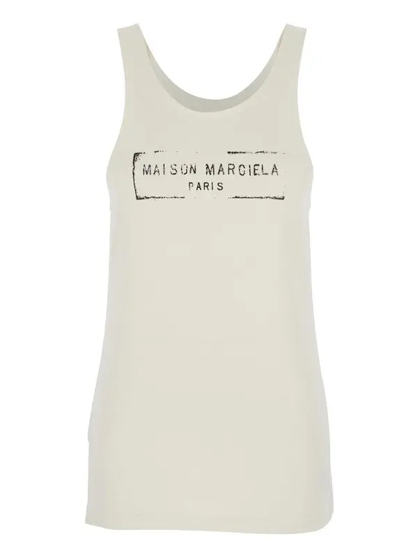 MAISON MARGIELA Viscose And Cotton Blend Sleeveless Top - Multicolor