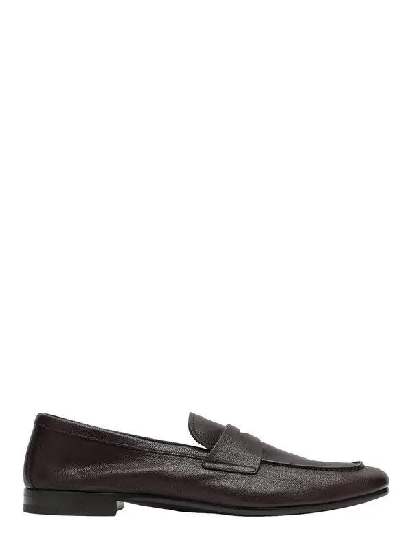 Prada Dark Leather Loafers - Brown