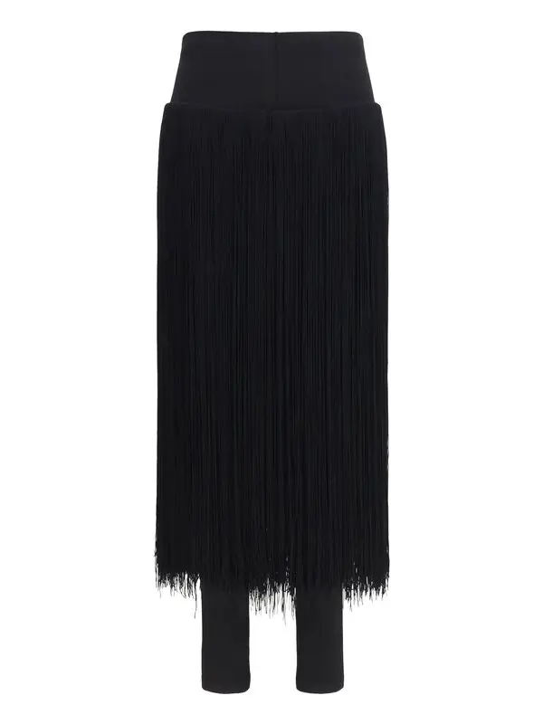 Alaïa Fringed Leggings - Black